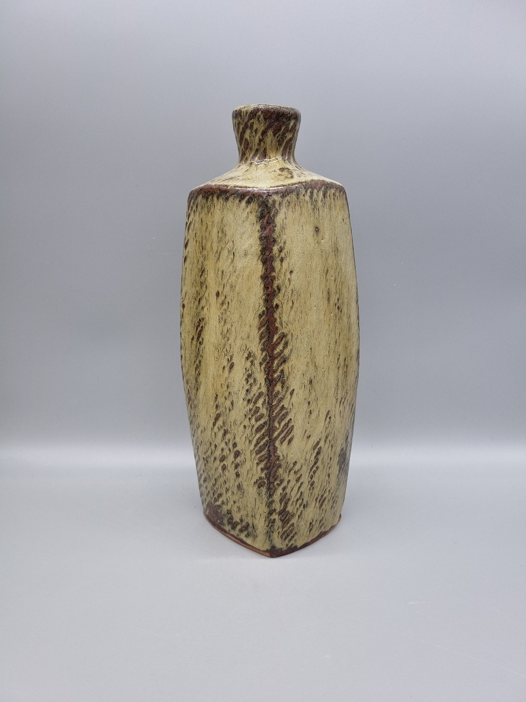 A Peter Swanson Studio Pottery Tall (30cm) Square Bottle Vase With ...
