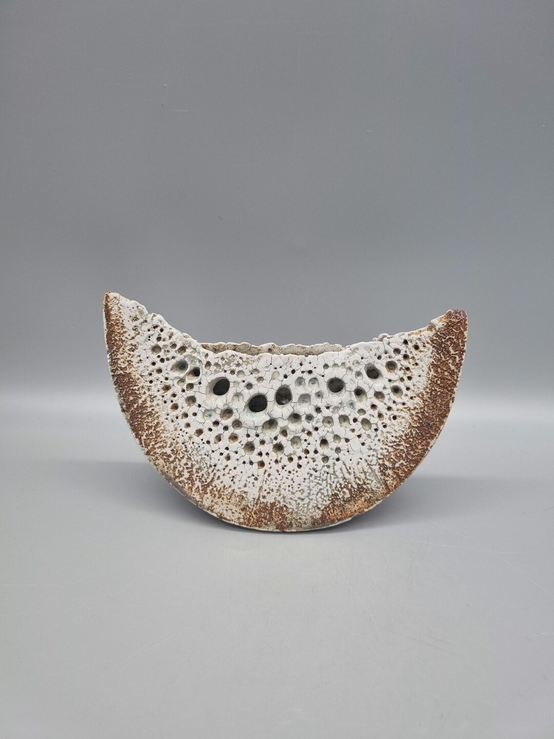 A Vintage Alan Wallwork Studio Pottery Stoneware Crescent Form Seed Pod ...