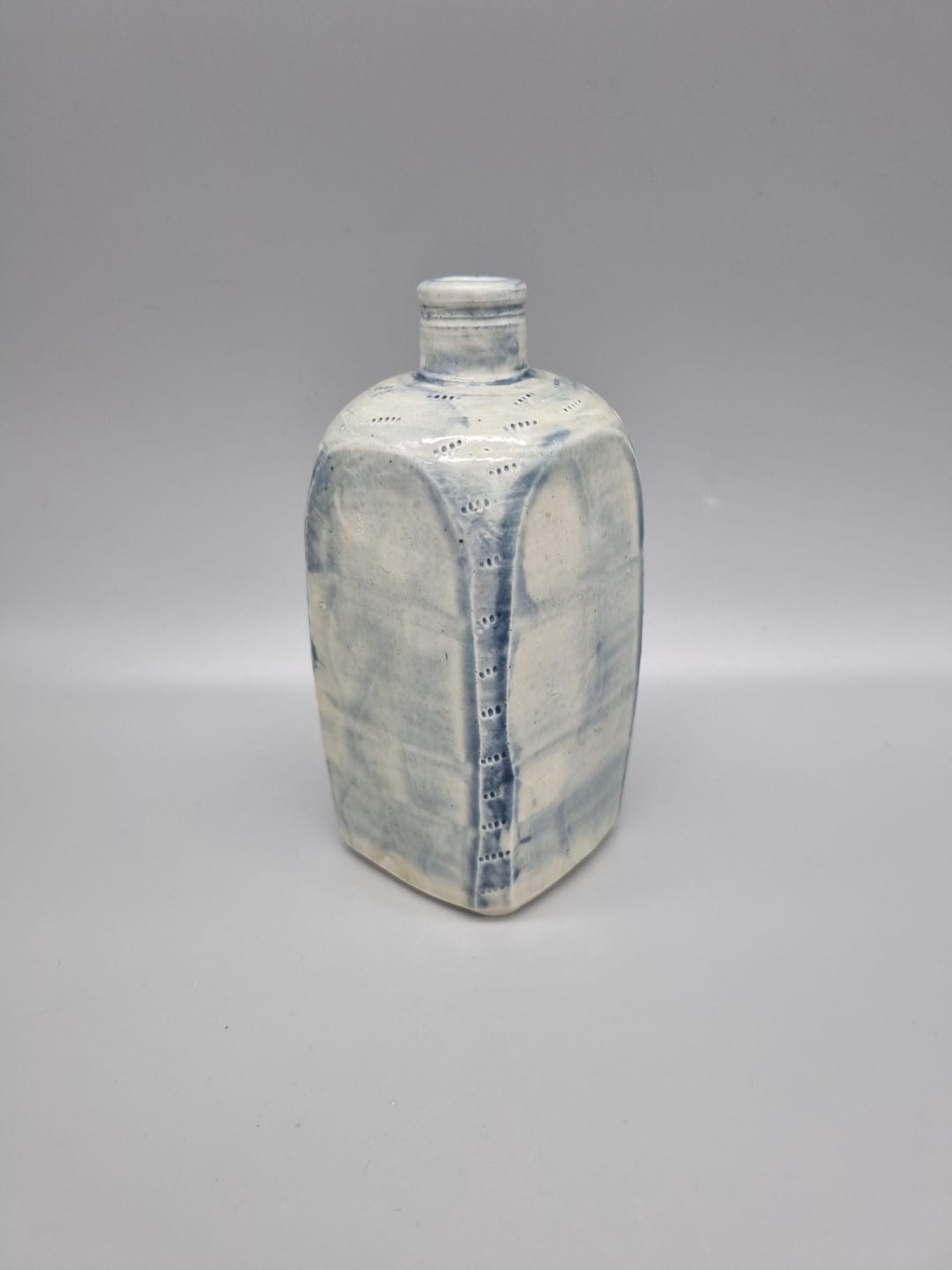 A William Marshall Studio Pottery Square Porcelain Bottle Vase With ...