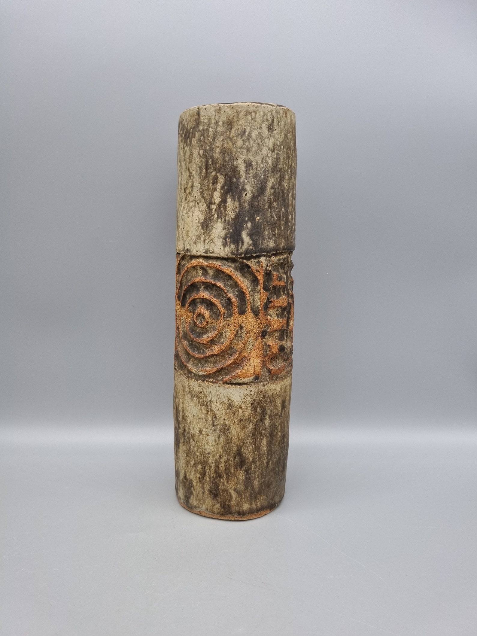 A Vintage Alan Wallwork Studio Pottery Stoneware Cylinder / Totem Vase ...