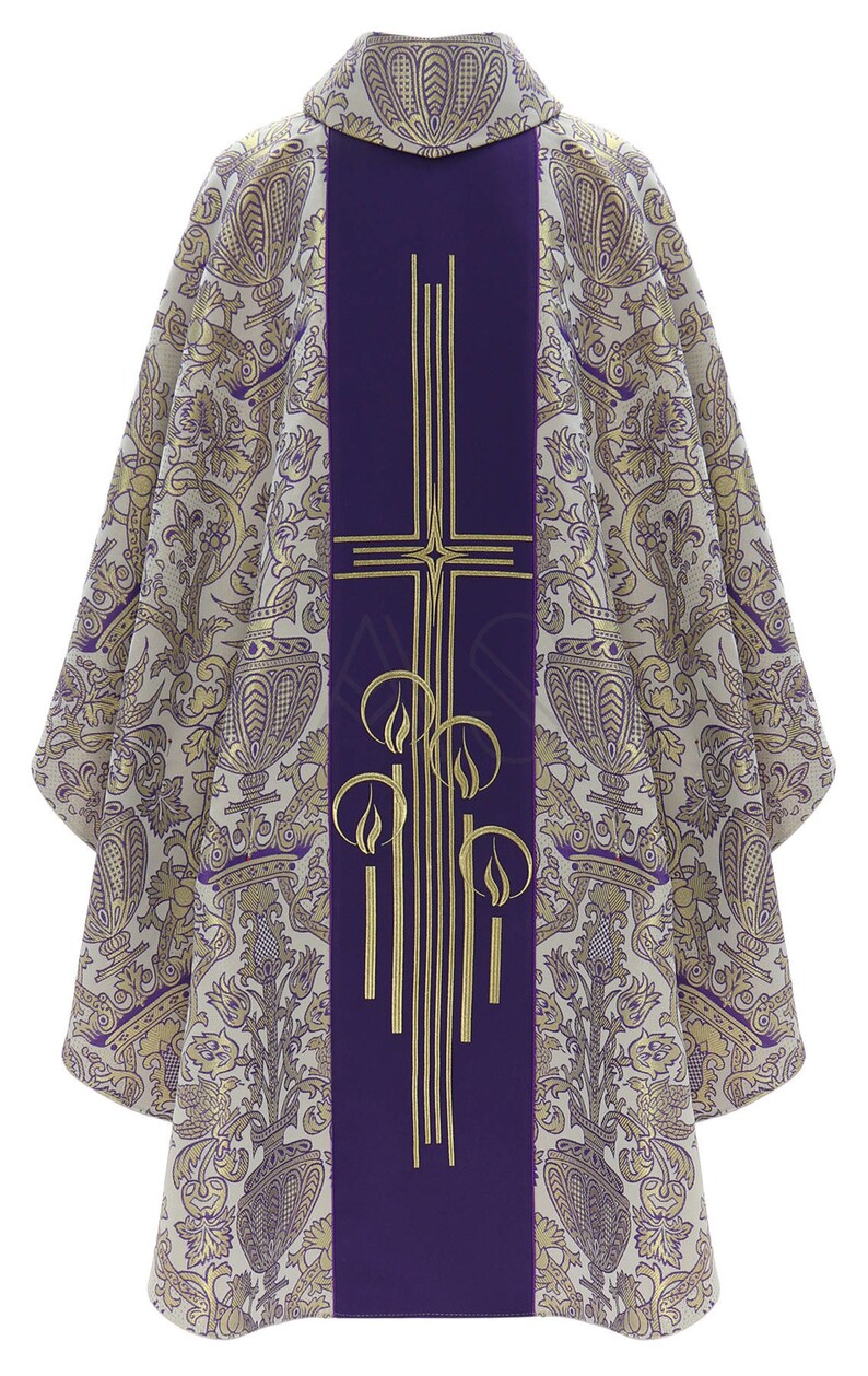 Purple Gothic Chasuble "advent" With Matching Table - Italian Fabric ...