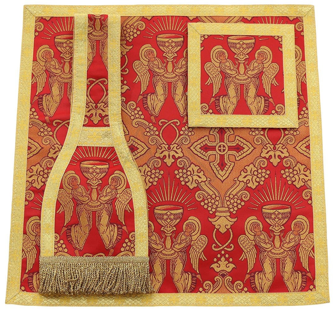 Roman Chasuble With Matching Stole, Maniple, Burse and Chalice Veil Low ...