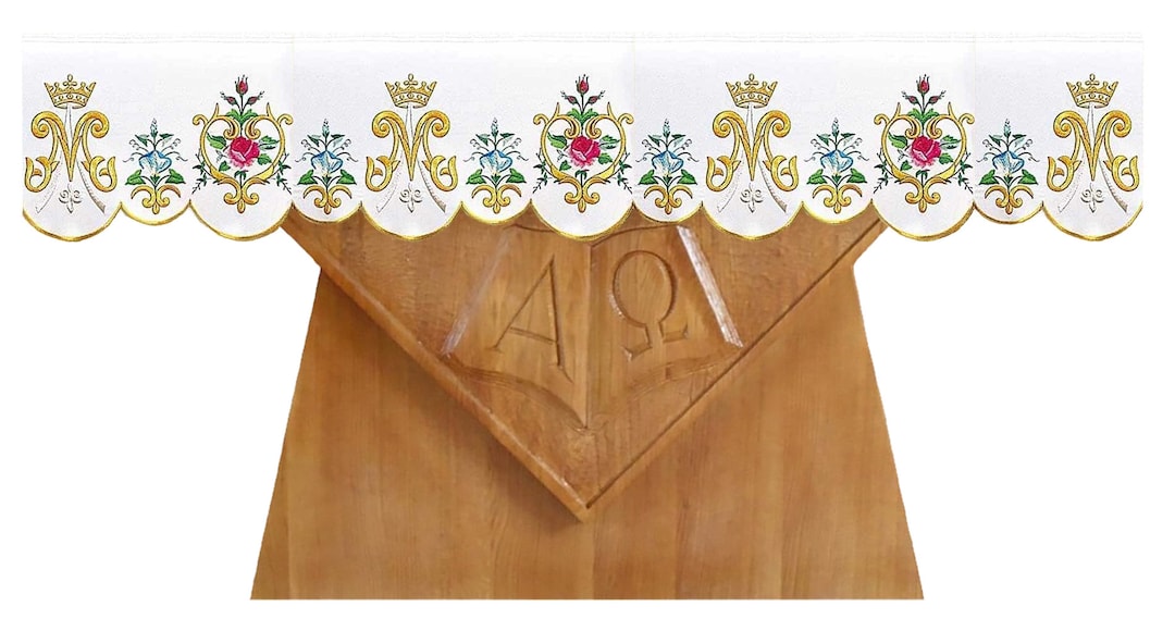 Embroidered Altar Cloth for Church With Marian Motives - Etsy
