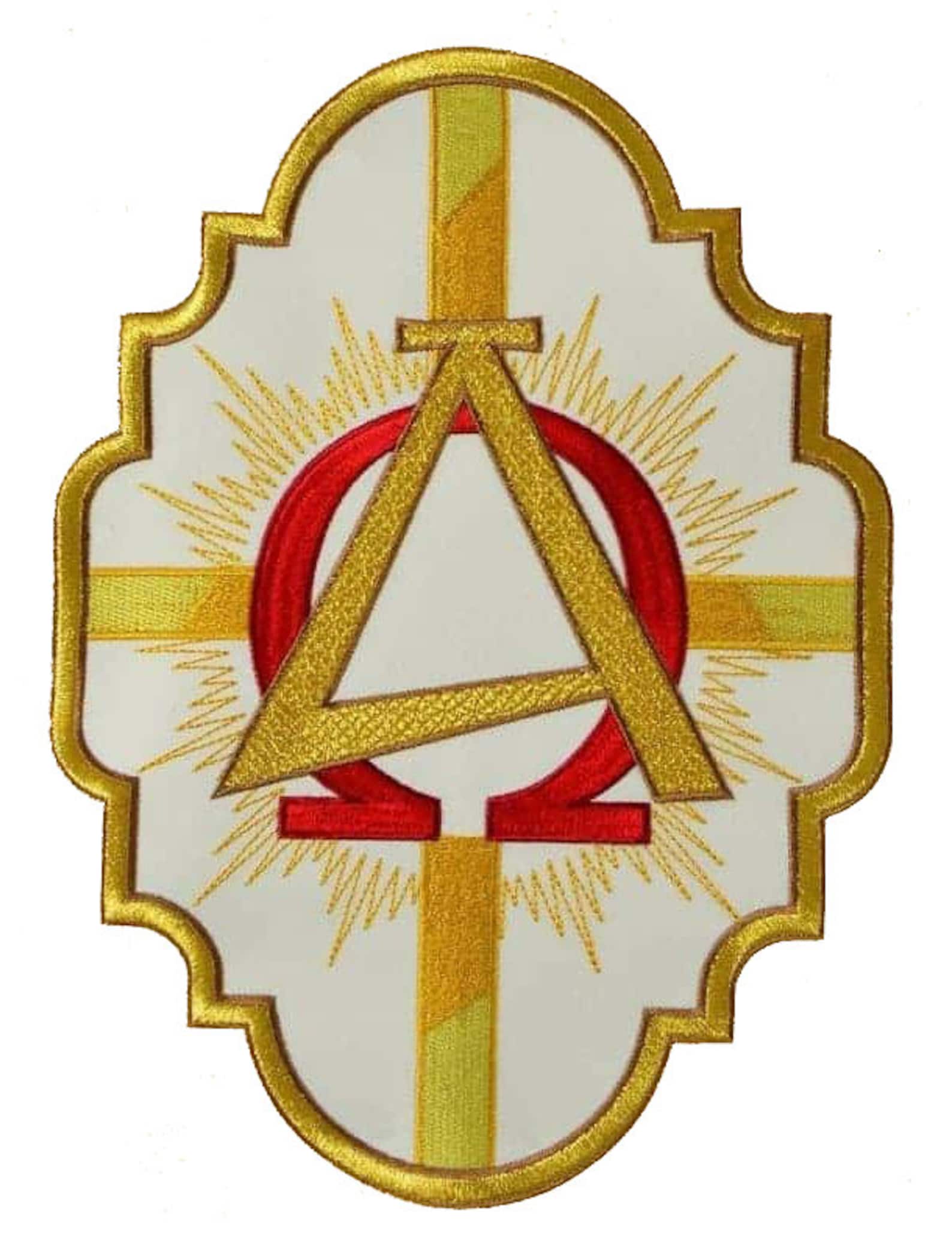 Embroidered Applique "alpha Omega" - Etsy