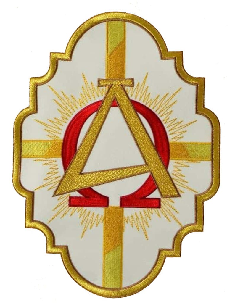 Embroidered Applique "alpha Omega" - Etsy