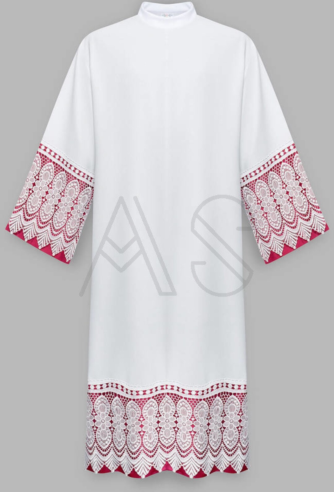White Alb With Roman Purple Lining - Etsy