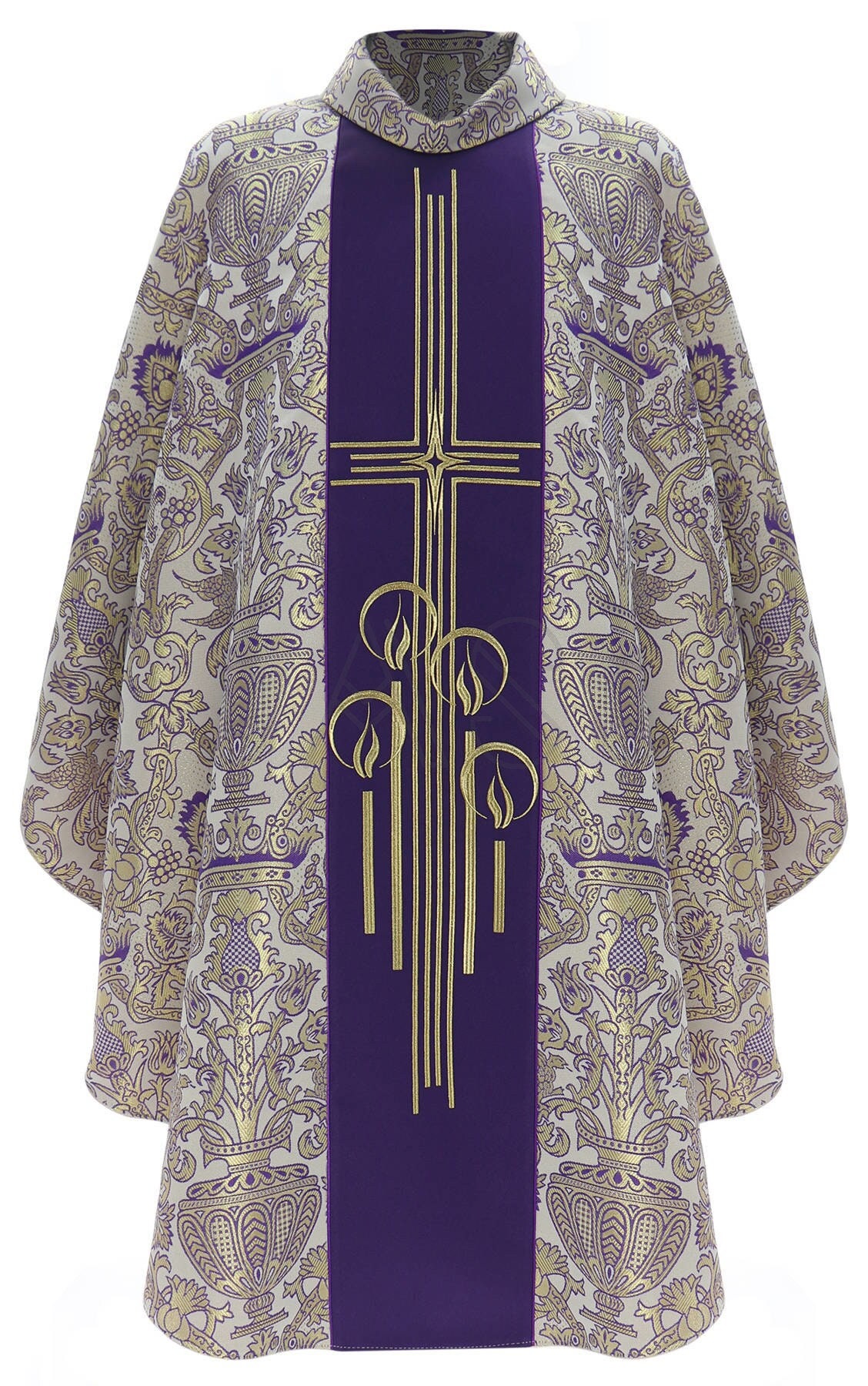 Purple Gothic Chasuble "advent" With Matching Table - Italian Fabric ...