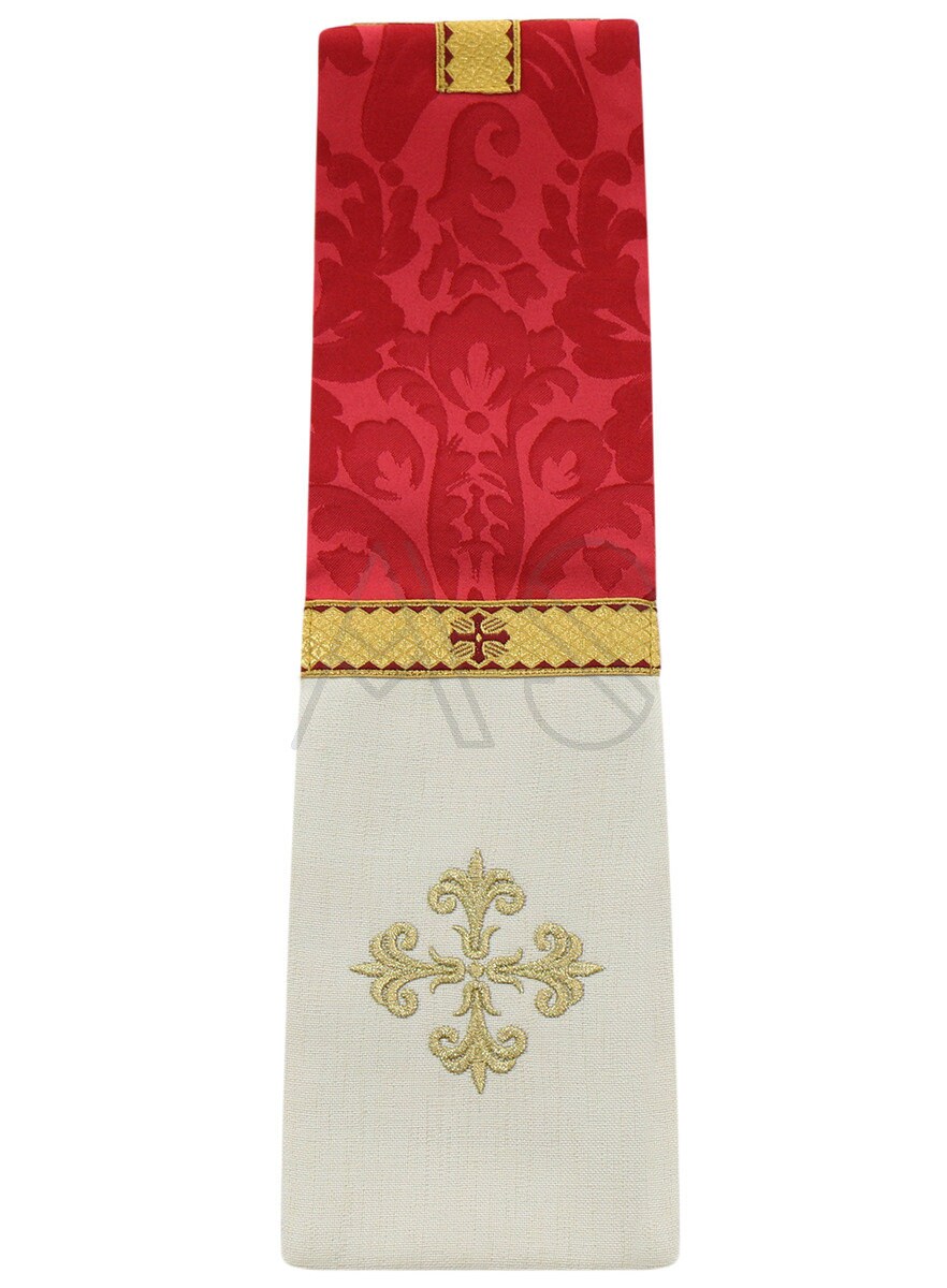 Red Conical Chasuble With Matching Stole, Maniple, Chalice Veil and ...