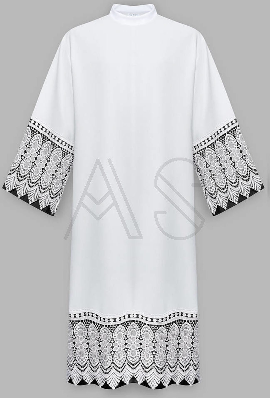 White Alb With Black Lining - Etsy