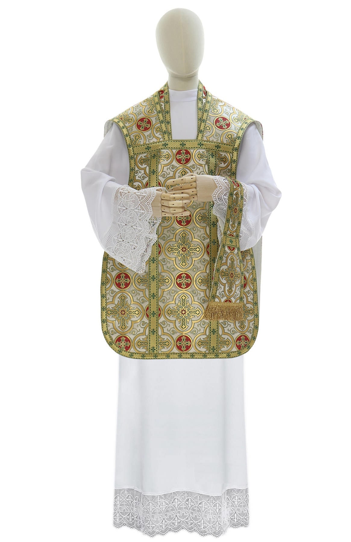 Green Roman Chasuble With Matching Stole, Maniple, Burse and Chalice ...