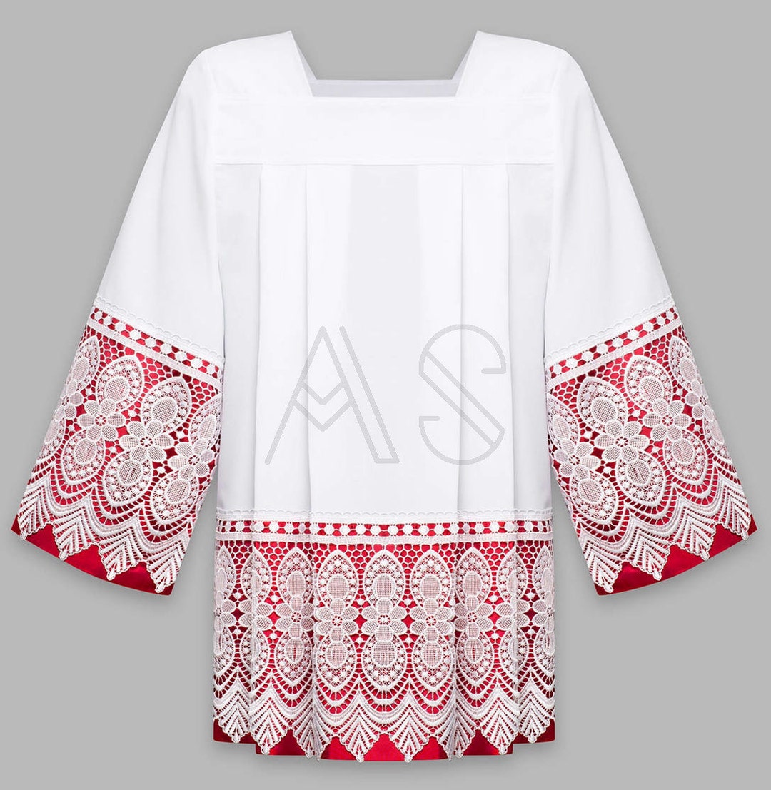 Priest Surplice With Red Lace - Etsy