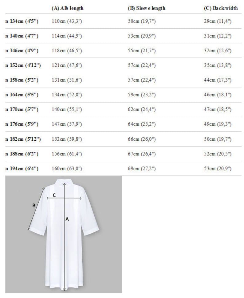 White Alb With Black Lining - Etsy