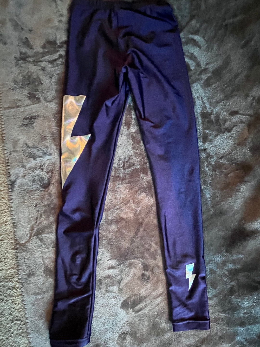 Metallic Cobalt Blue American Apparel Leggings With Handmade Silver ...