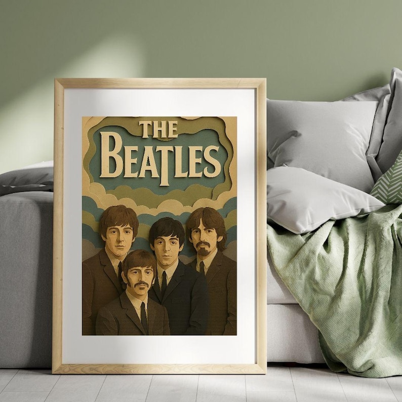 The Beatles Printable Poster Wall Art | Vintage 60s Music Decor ...
