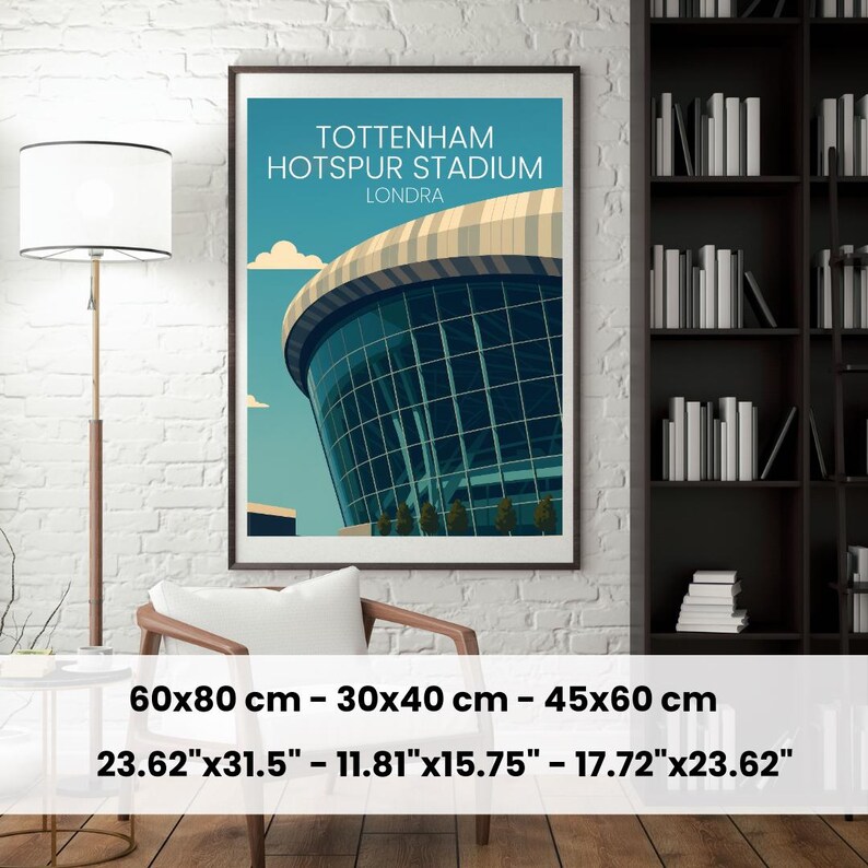 Tottenham Hotspur Stadium Vintage Poster | 50s Style London Football ...