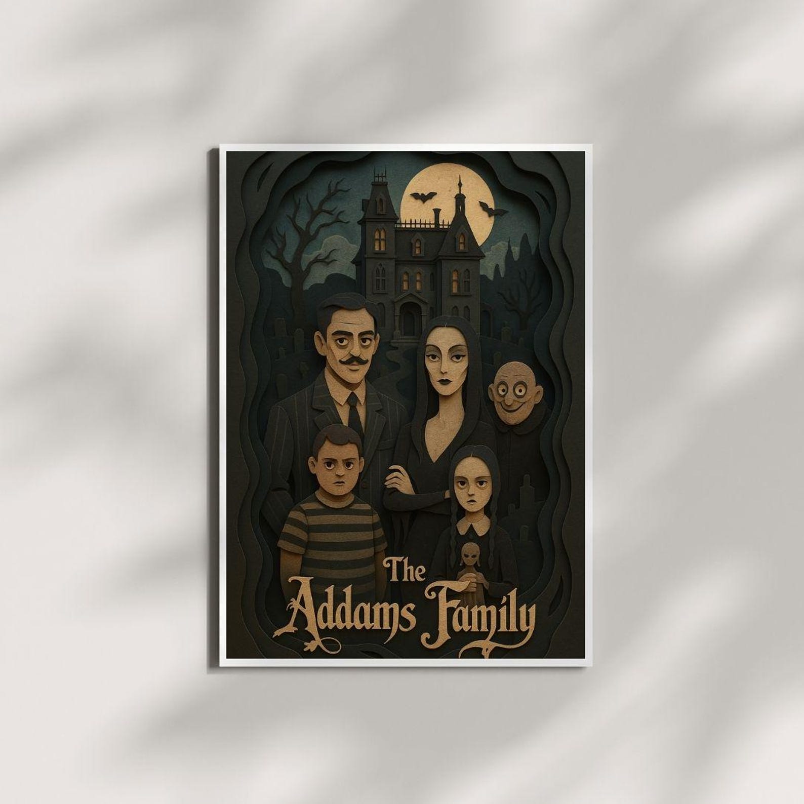 The Addams Family Digital Poster, Vintage 60s TV Show Wall Art, Retro ...
