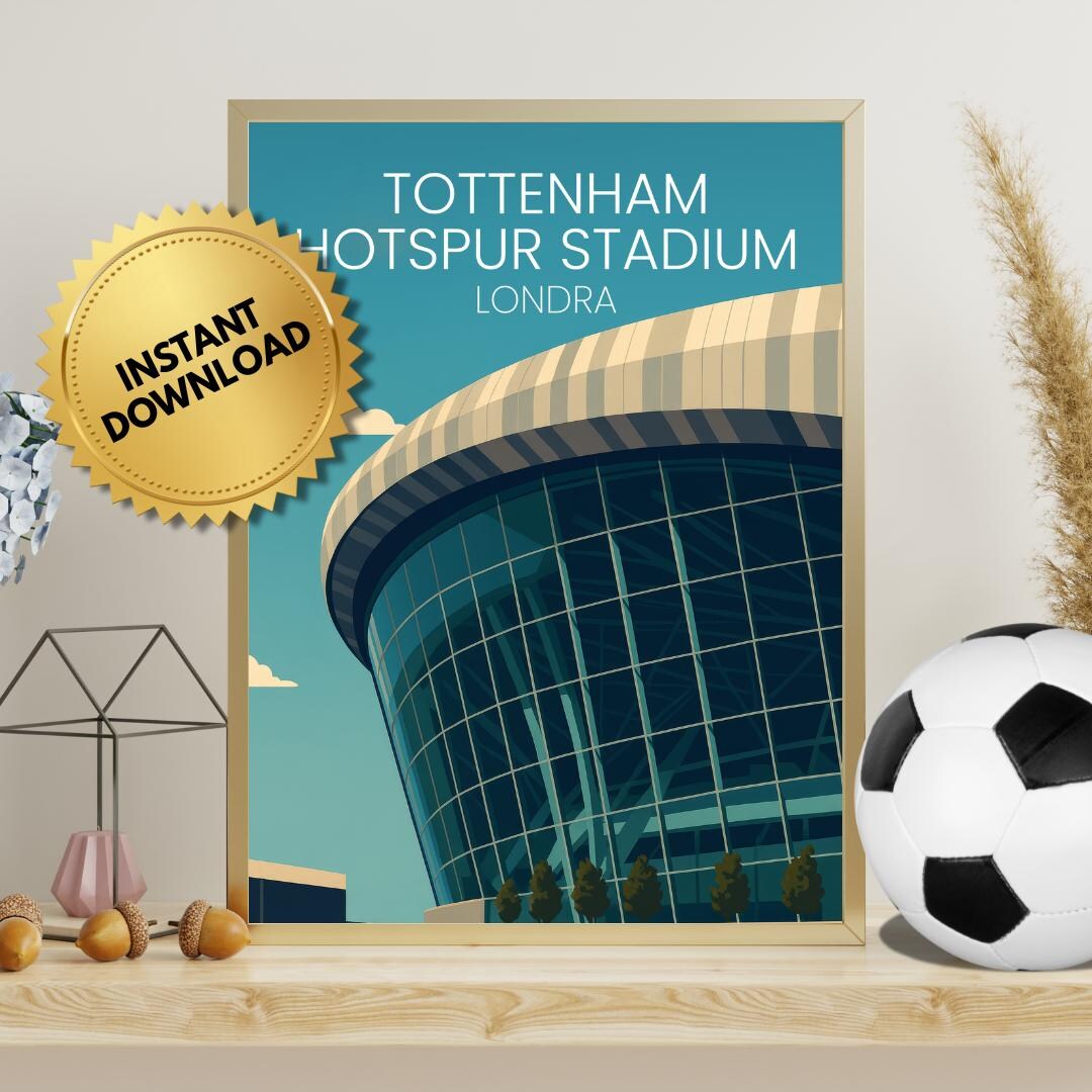 Tottenham Hotspur Stadium Vintage Poster | 50s Style London Football ...