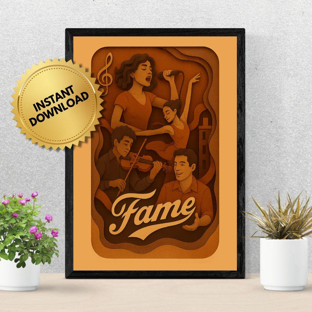 Fame Digital Poster, Vintage 80s TV Show Wall Art, Retro Musical ...