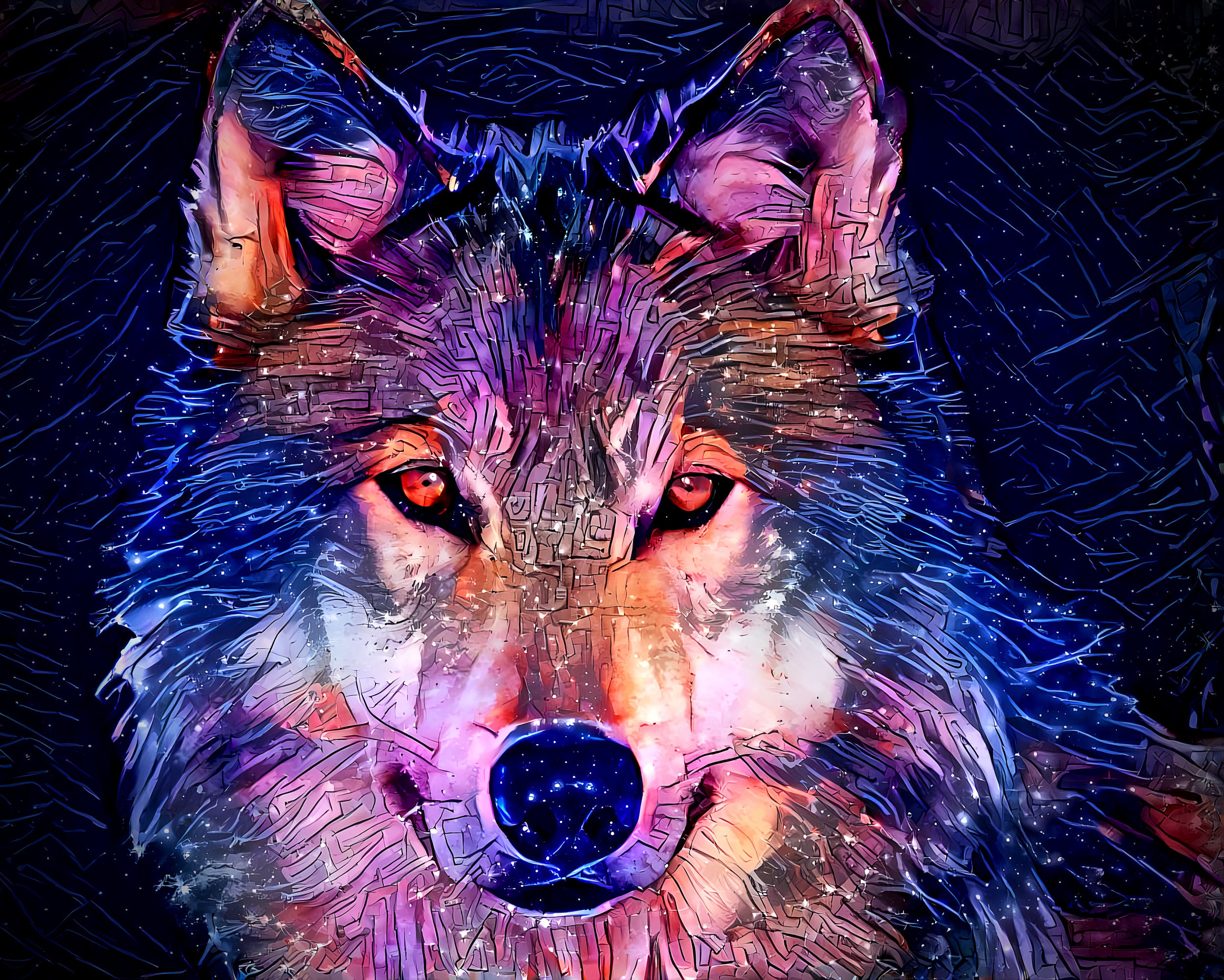 Wolf1c3 | Abstract Wolf Art | Wolf Wall Art | Colorful Wolf Art | Wolf ...