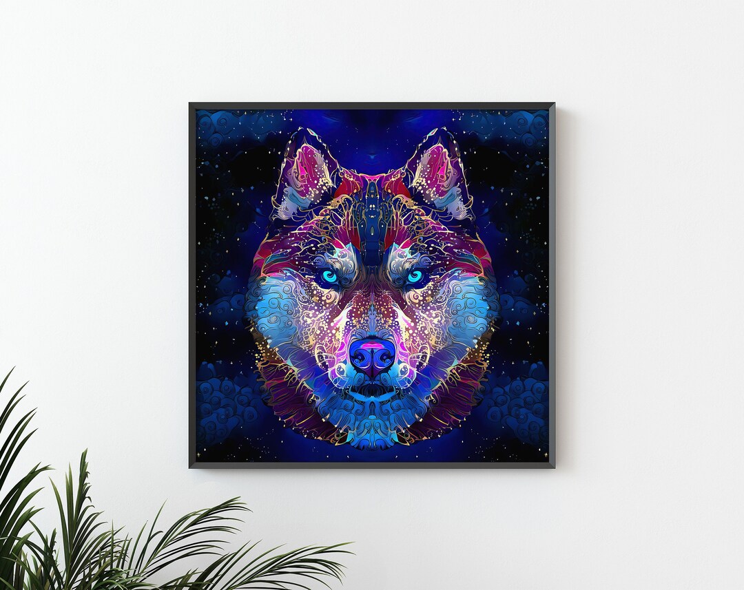 Husky1c1 | Abstract Husky Art | Husky Wall Art | Colorful Dog Art ...