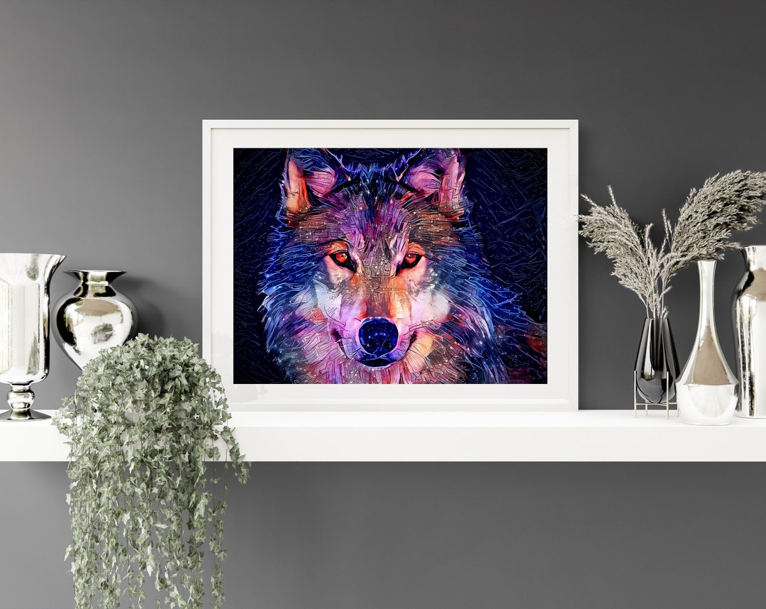 Wolf1c3 | Abstract Wolf Art | Wolf Wall Art | Colorful Wolf Art | Wolf ...