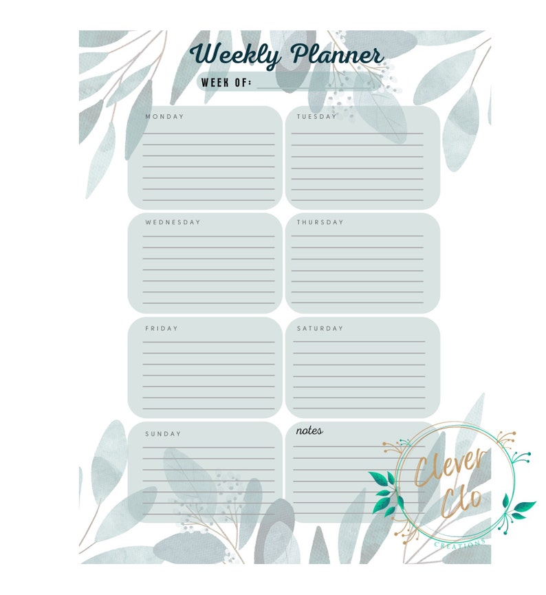 Botanical Bundle Pack, Monthly Calendars 2023, Daily Planner, Weekly ...