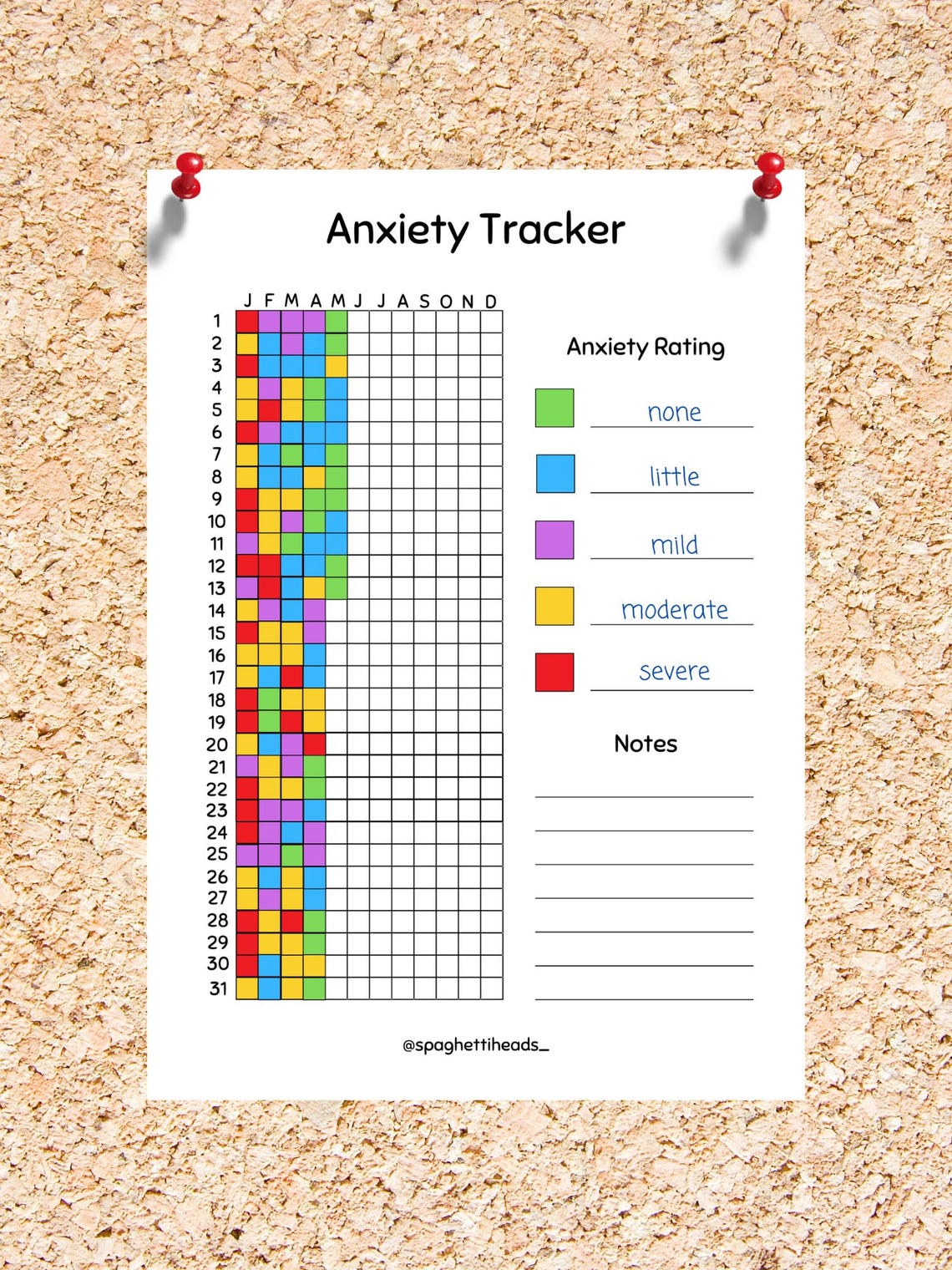 Daily Anxiety Tracker | Printable | Anxiety Journal to Track Anxiety ...