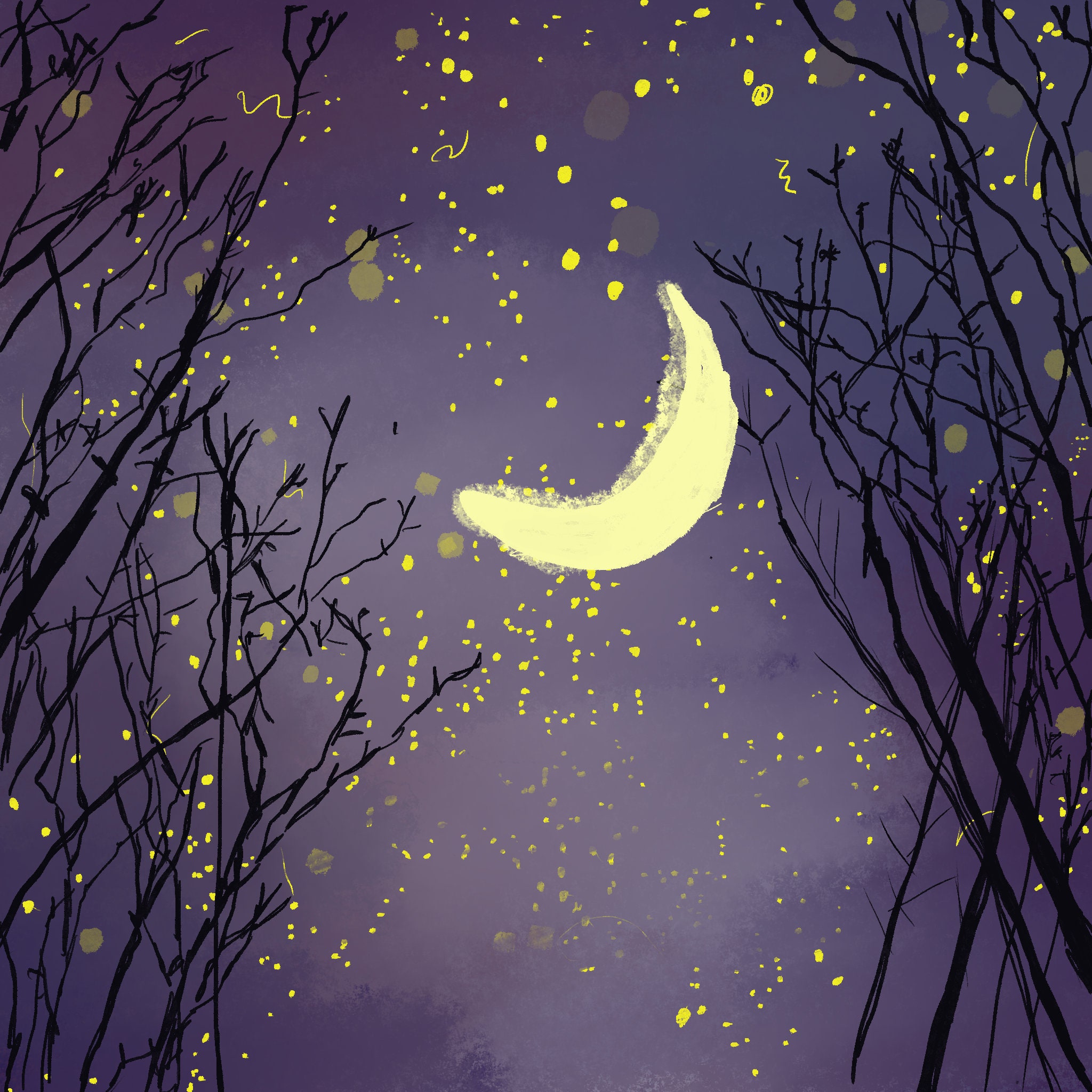 Downloadable Illustration Art Work Dark Sky Printable Wall Art - Etsy