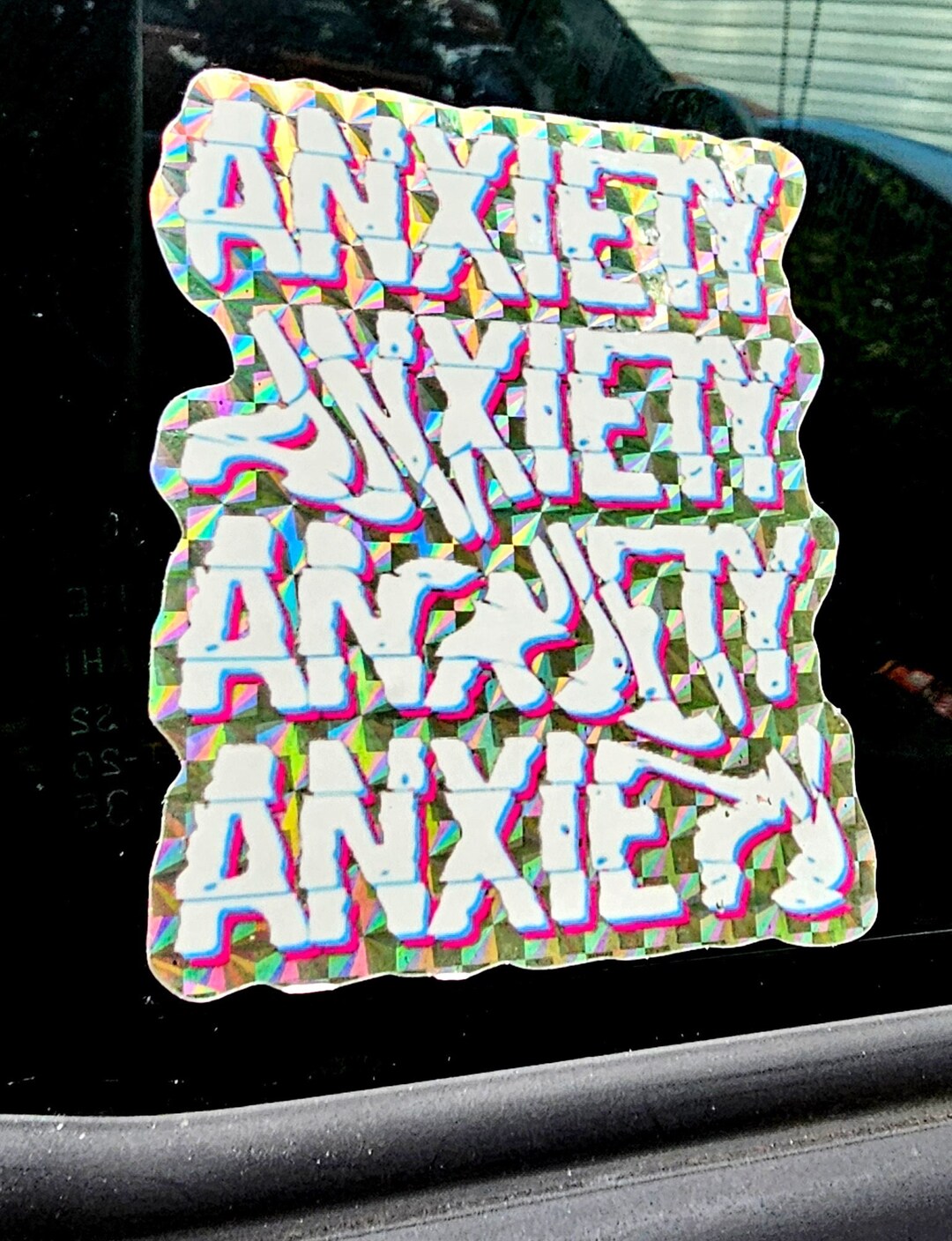 Holo Prismatic Anxiety Mind's Glitch: Meltdown Sticker for Car ...