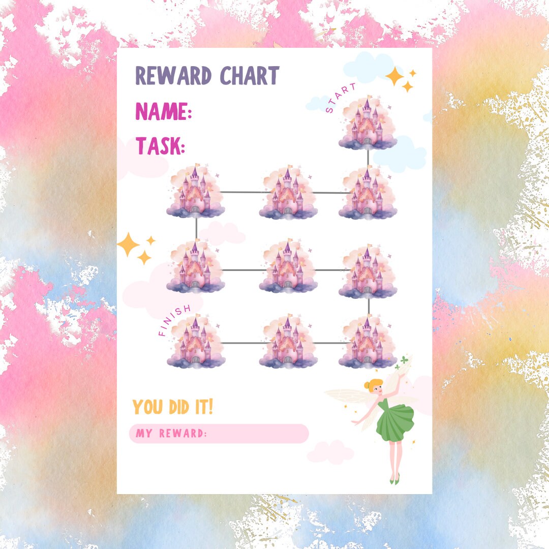 Cute Kids Reward Chart Castles Fairy PDF Download and Print - Etsy