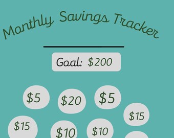 Monthly Savings Tracker & Printable Budget : Save Money and - Etsy