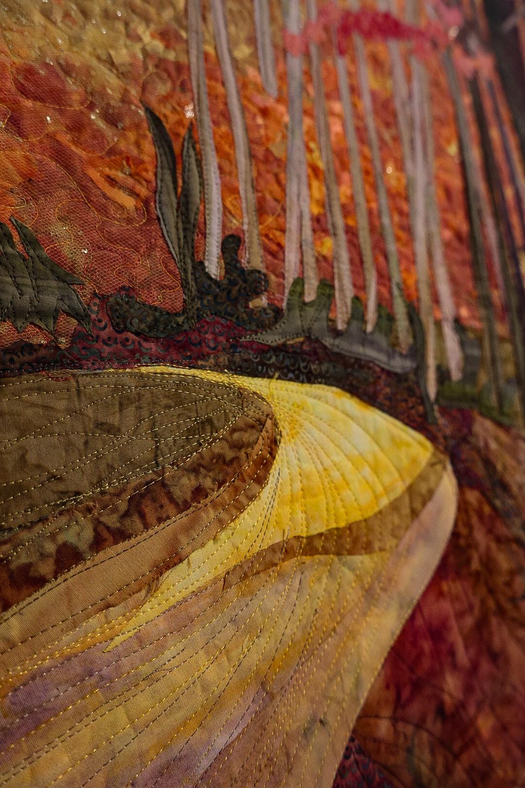 Forest Landscape Quilt, Nature Art Quilt Wall Hanging, 34.2x29.5 Inches ...