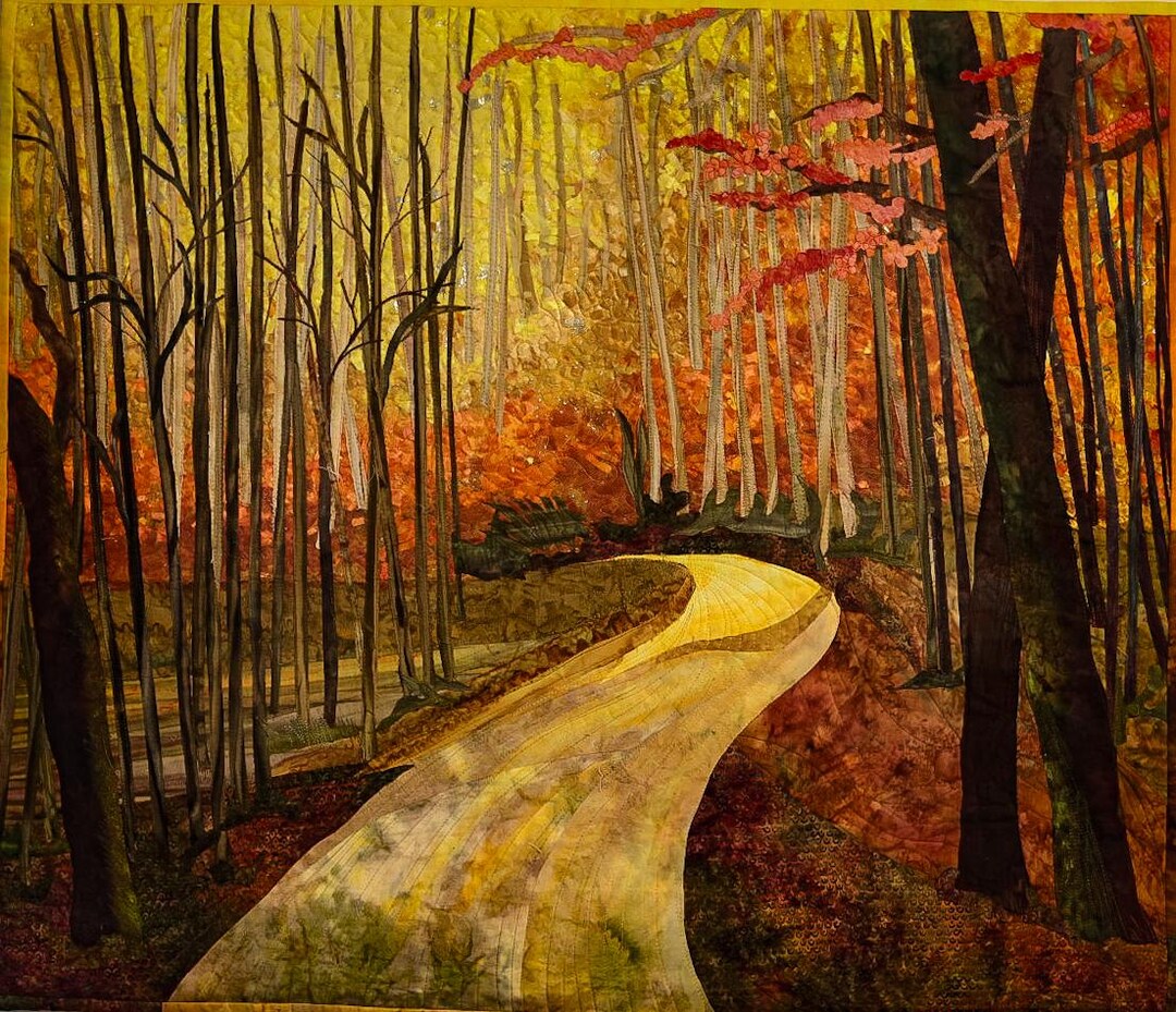 Forest Landscape Quilt, Nature Art Quilt Wall Hanging, 34.2x29.5 Inches ...