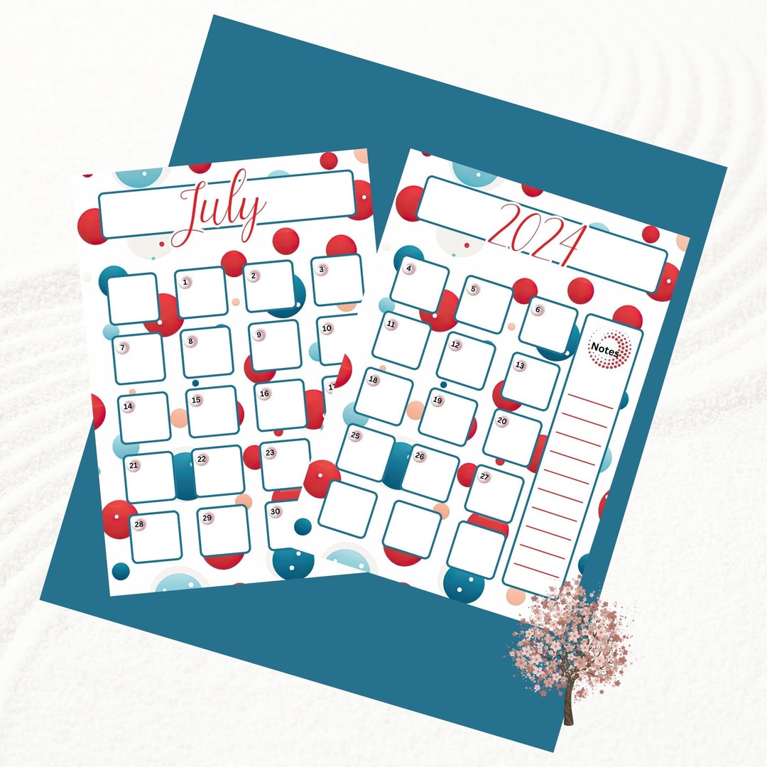 A5 July Dots Monthly Spread-printable for A5 Planner Binders - Etsy