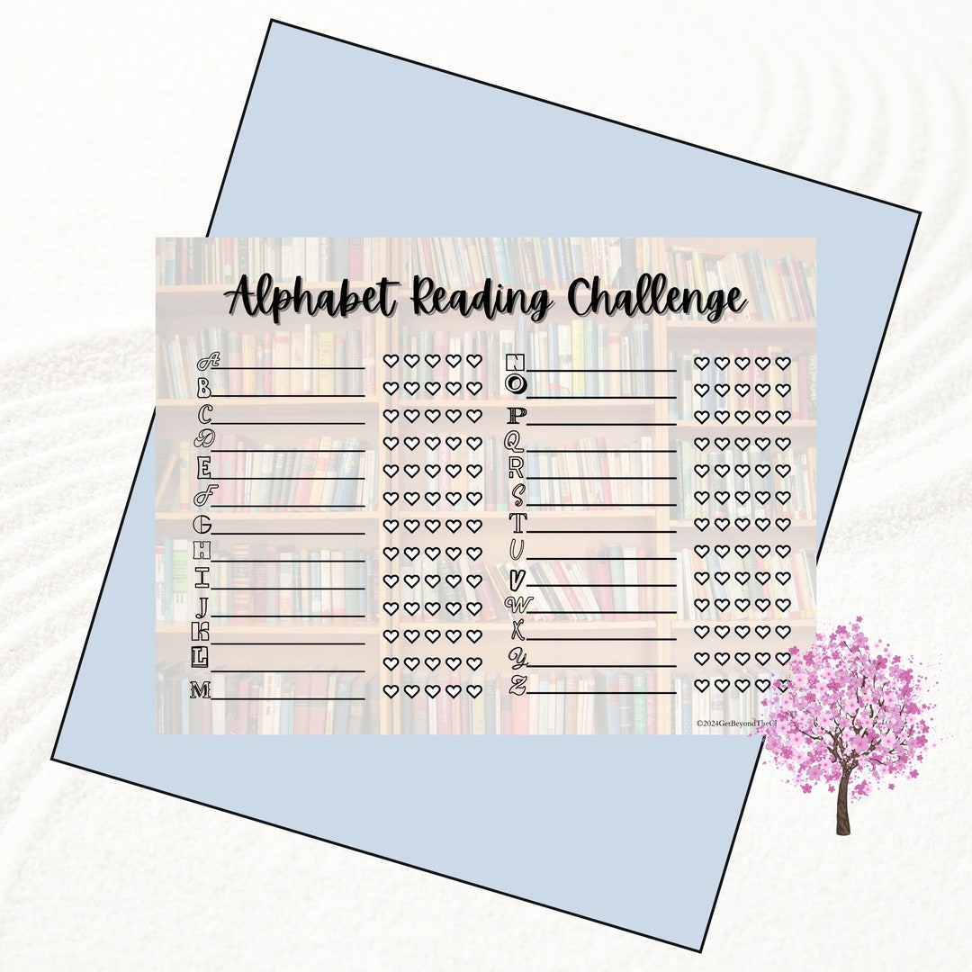 Alphabet Reading Challenge- PRINTABLE -US and A4-1 Landscape Page - Etsy