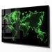 World Map Tempered Glass Wall Art, Extra Large Wall Art, Office Decor ...