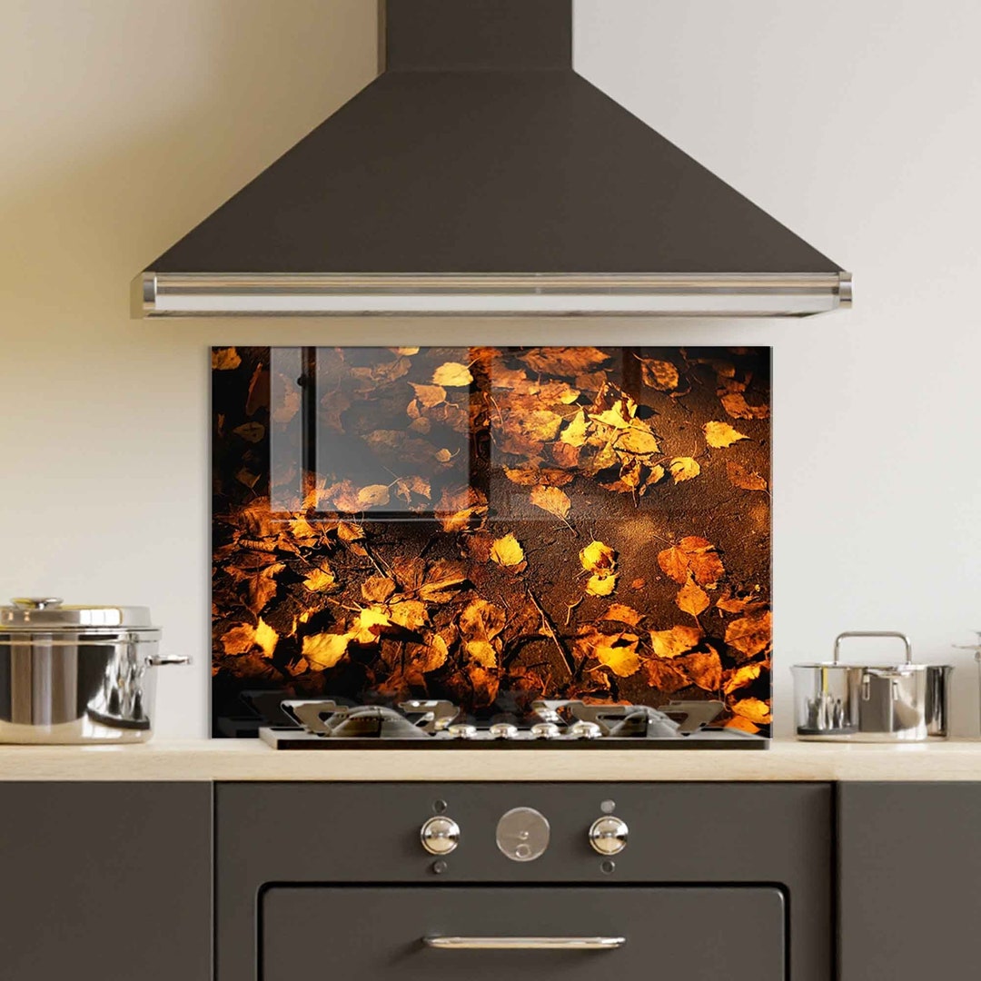 Tempered Glass Stove Backsplash Panel, Stove Back Cover, Kitchen Decor ...