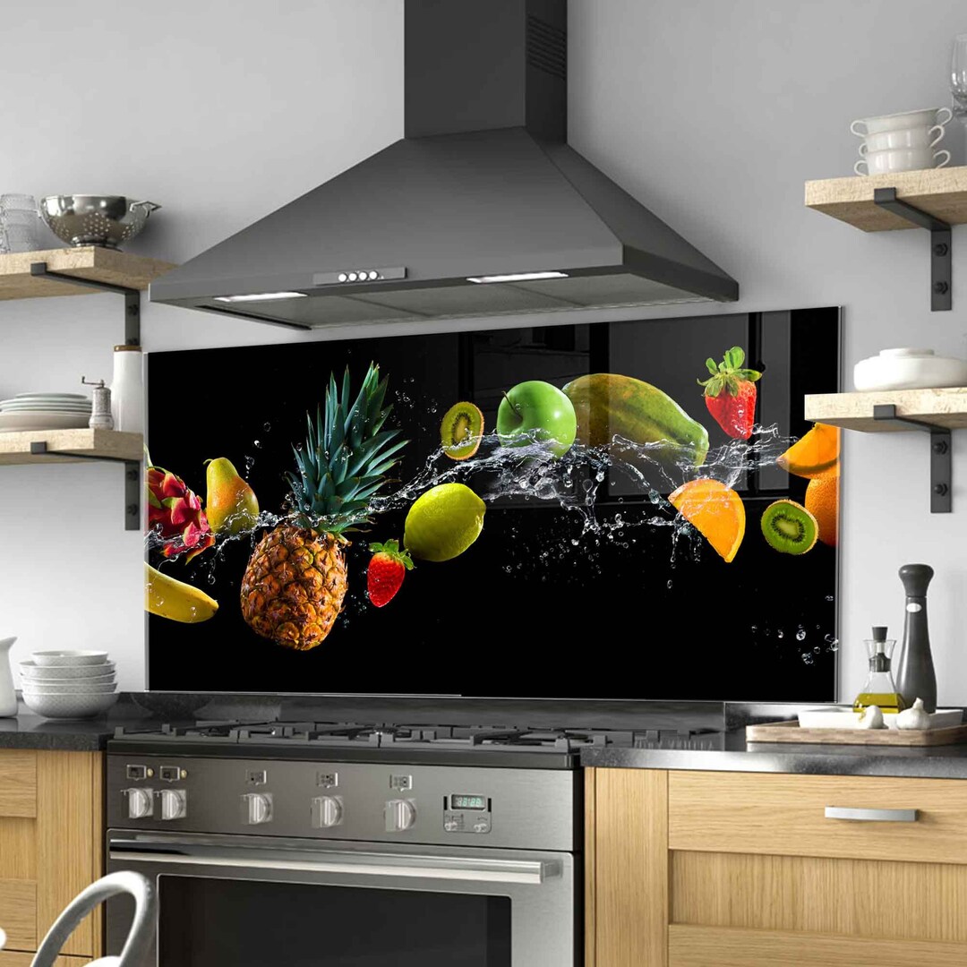 Kitchen Backsplash, Stove Back Cover, Tempered Glass Stove Backsplash ...