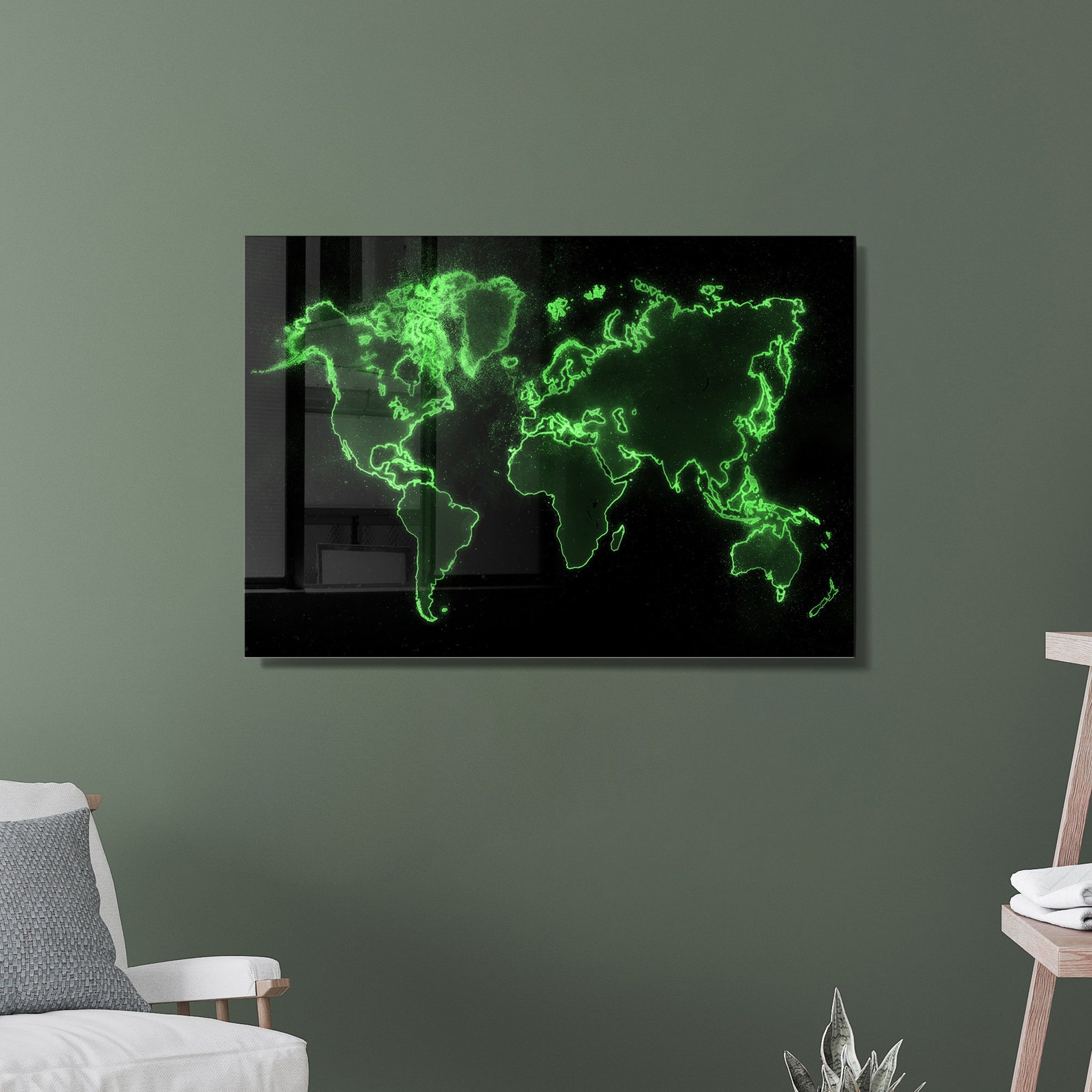 World Map Tempered Glass Wall Art Extra Large Wall Art - Etsy