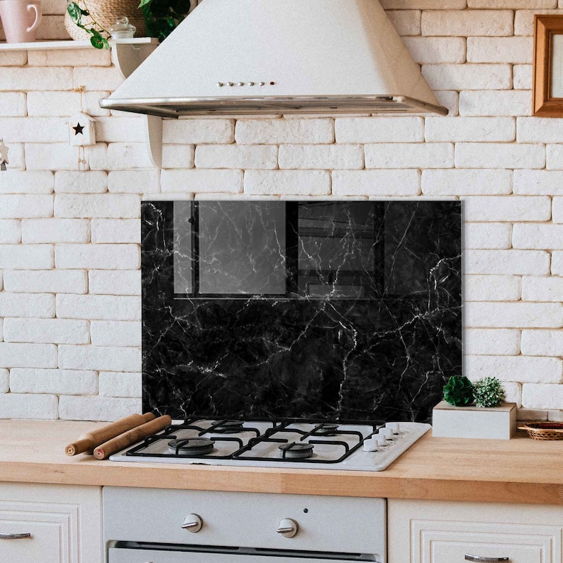Kitchen Backsplash Stove Back Cover Tempered Glass Stove - Etsy