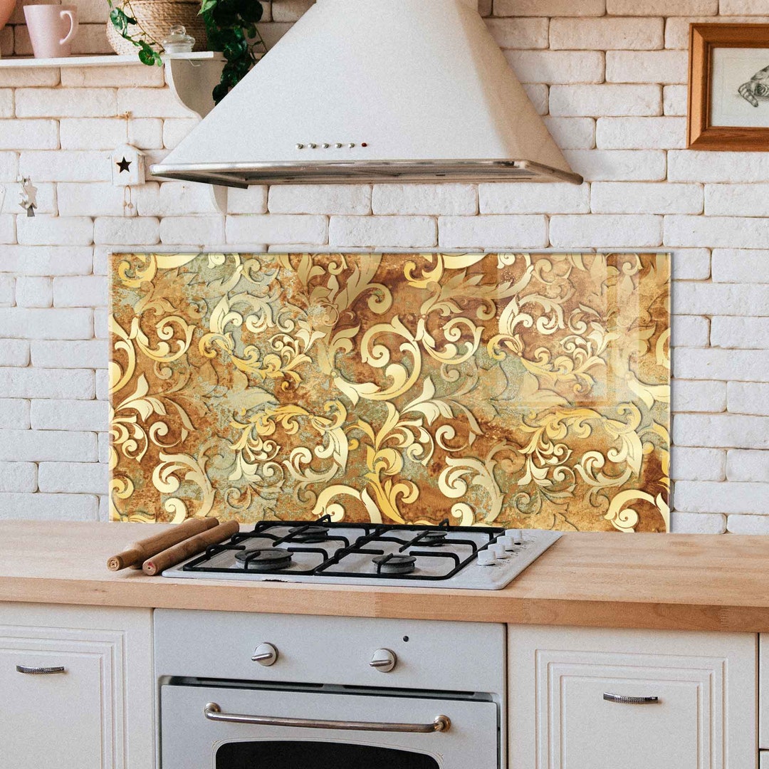 Tempered Glass Stove Backsplash Panel, Stove Back Cover, Kitchen Decor ...