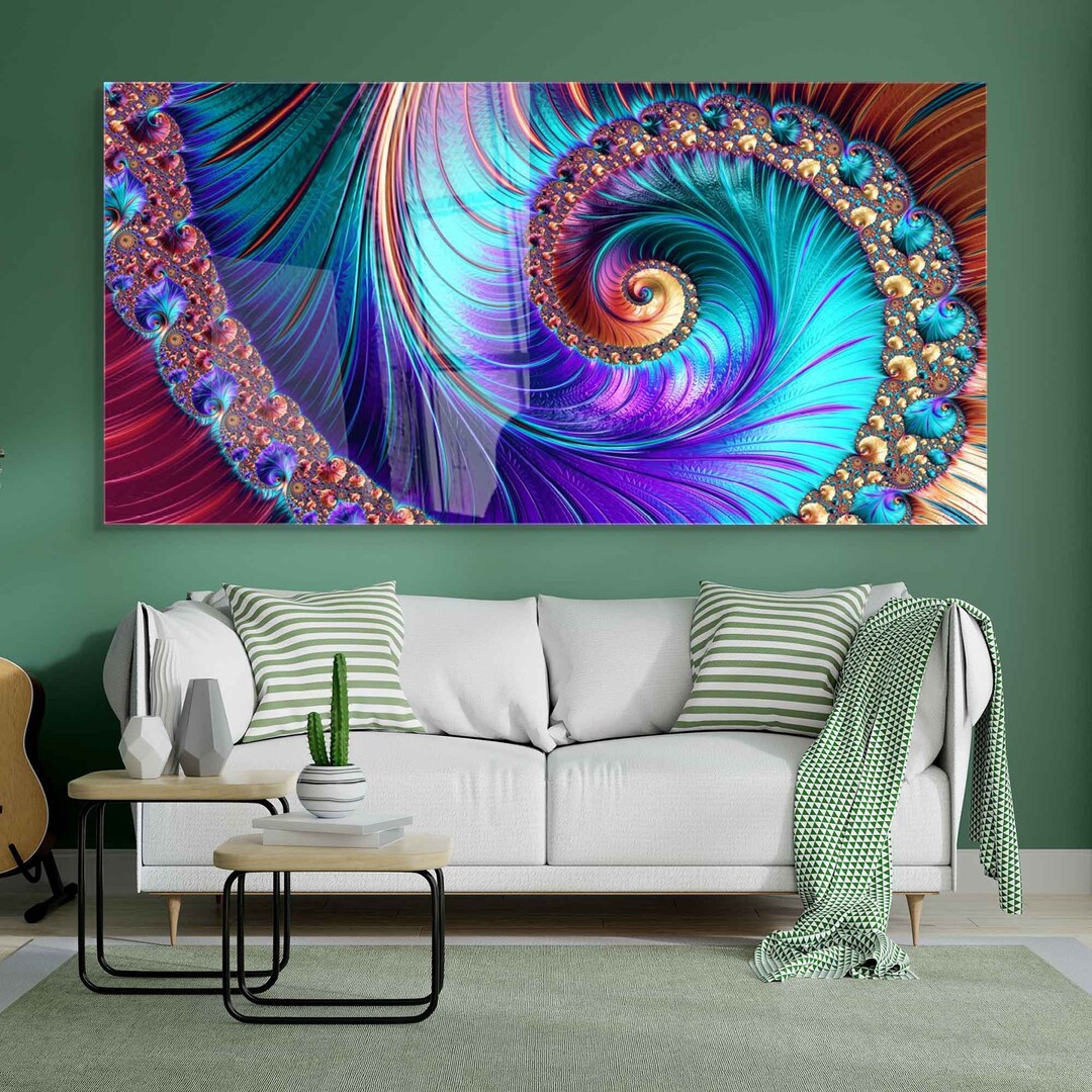 Tempered Glass Wall Art, Extra Large Wall Decor, Living Room Home Decor ...