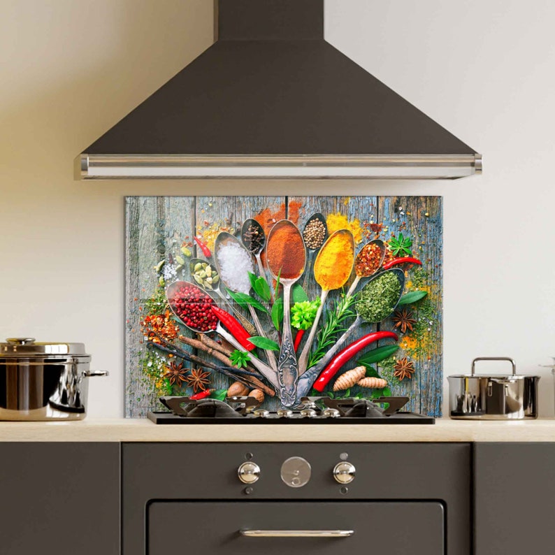 Kitchen Backsplash Stove Back Cover Tempered Glass Stove - Etsy