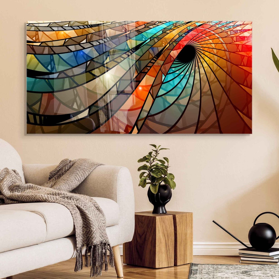 Tempered Glass Wall Art, Extra Large Wall Decor, Living Room Home Decor ...