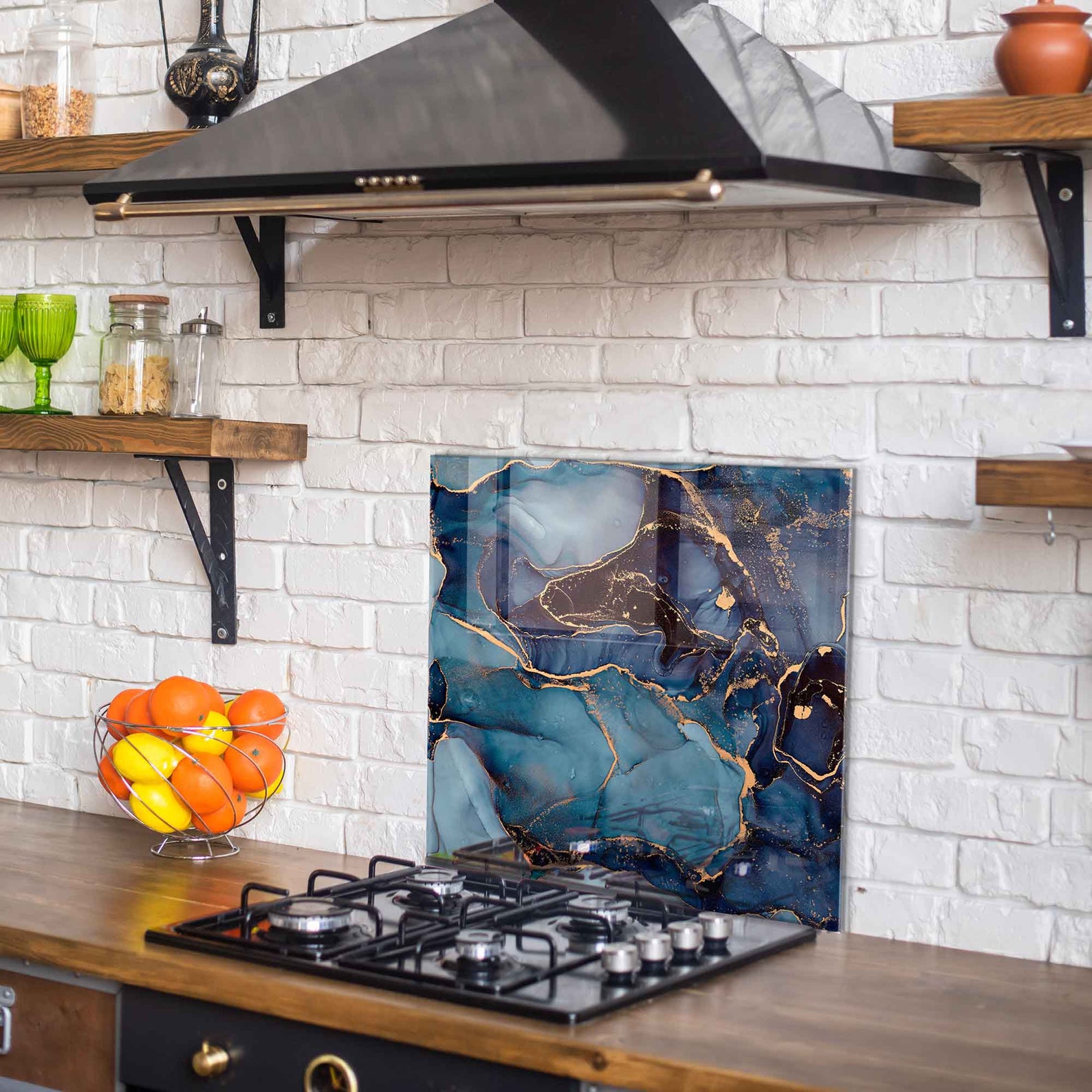 Tempered Glass Stove Backsplash Panel, Stove Back Cover, Kitchen Decor ...