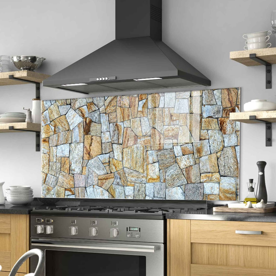 Kitchen Backsplash, Tempered Glass Stove Backsplash Panel, Kitchen Wall ...