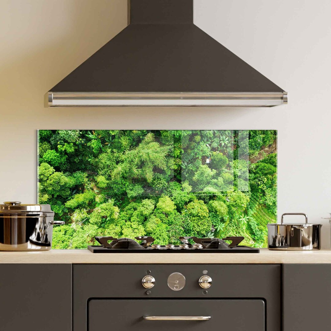 Kitchen Backsplash, Stove Back Cover, Tempered Glass Backsplash ...