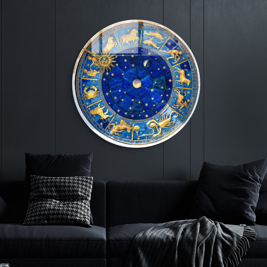 Zodiac Wheel Decor, Astrology Guide, Halloween Decor, Capricorn, Glass ...