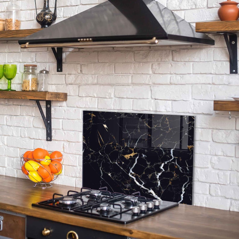 Tempered Glass Stove Backsplash Panel Stove Back Cover - Etsy