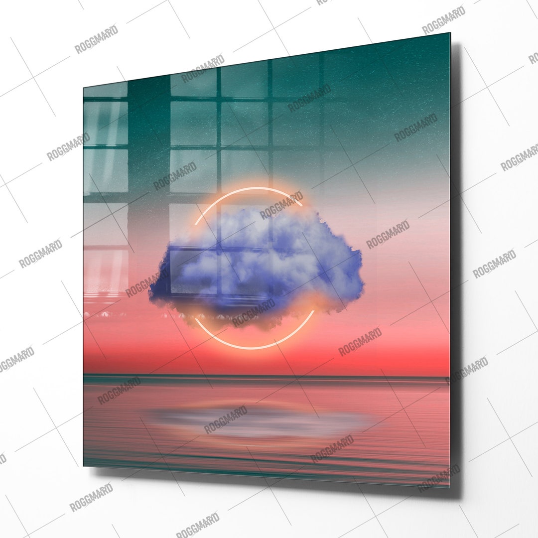 Neon Sign Tempered Glass Wall Art, Home Living Room Decor, Valentine's ...